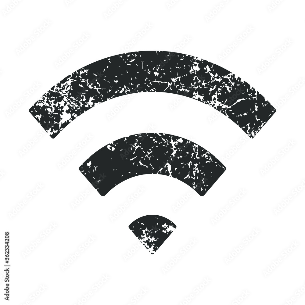 Wi-fi icon with grunge texture. Wifi symbol. Wireless internet ...