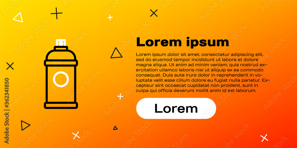 Line Paint spray can icon isolated on yellow background. Colorful ...