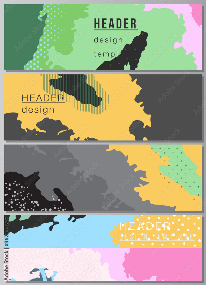 Vector layout of headers, banner design templates for website footer ...