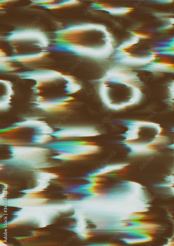 Glitch motion effect. Retro wall paper. Rings with color distortion ...