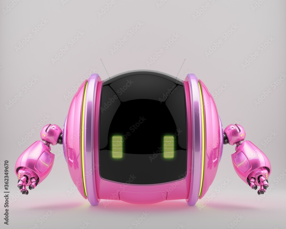 Roll bot on two wheels with little embedded robotic arms and antennas ...