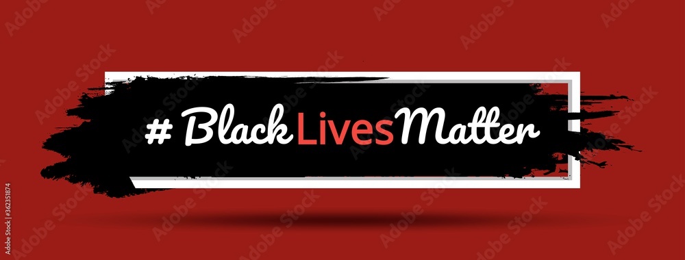 Black lives matter poster, banner slogan hashtag isolated in frame with ...