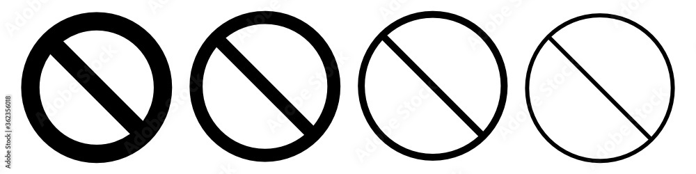 Set of black “no symbol”. Prohibition sign Stock Vector | Adobe Stock