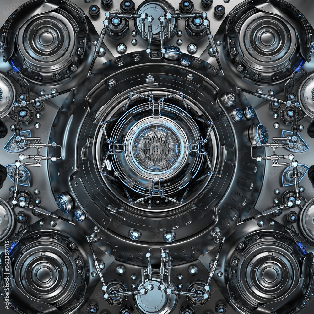 Abstract circle technical and futuristic shape, 3d illustration Stock ...