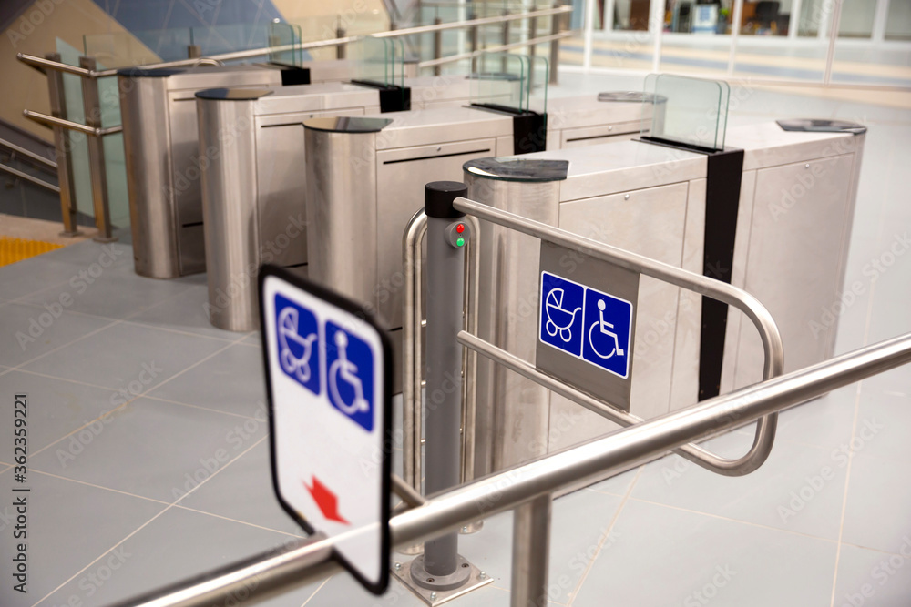 Subway barriers entrance ภาพถ่ายสต็อก | Adobe Stock