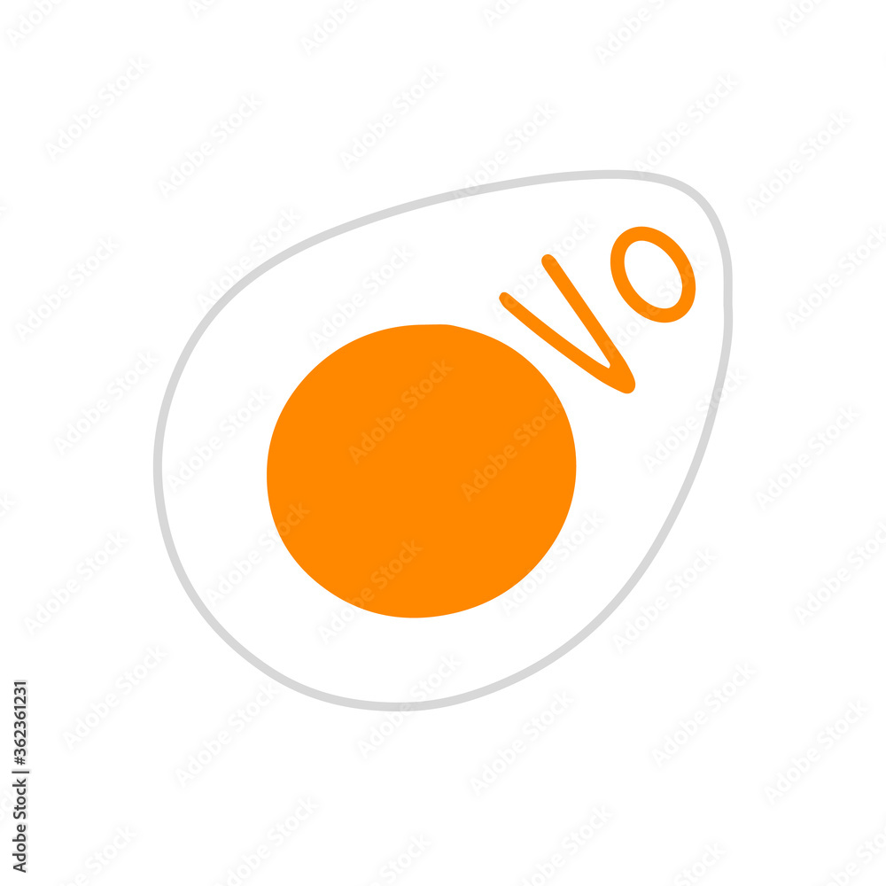 Ovo vegetarian sign. Healthly food concept icon. Flat cartoon vector ...
