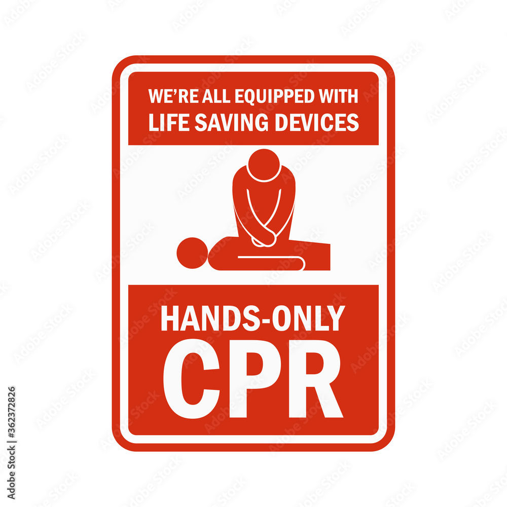 CPR Cardiopulmonary Resuscitation sign and symbol. vector illustration ...