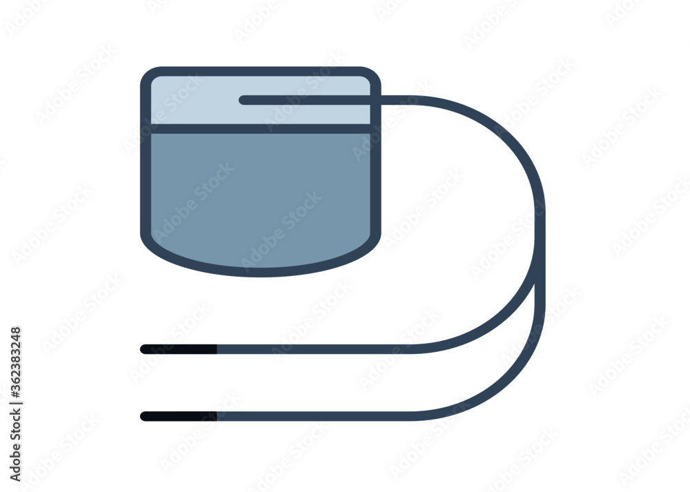 Artificial cardiac pacemaker icon. line and glyph version, outline and ...