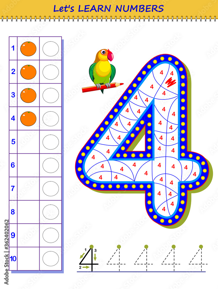 Let's learn numbers. Educational game for children. Printable worksheet ...