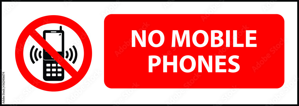 No mobile phones zone sign Stock Vector | Adobe Stock