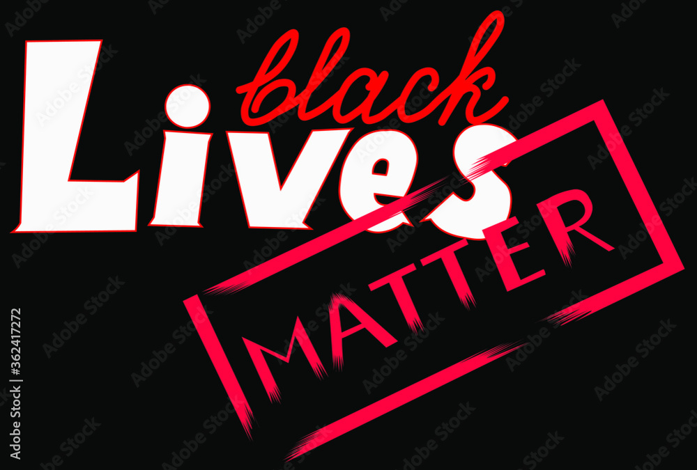 black lives matter lettering on the black background. rights of black ...