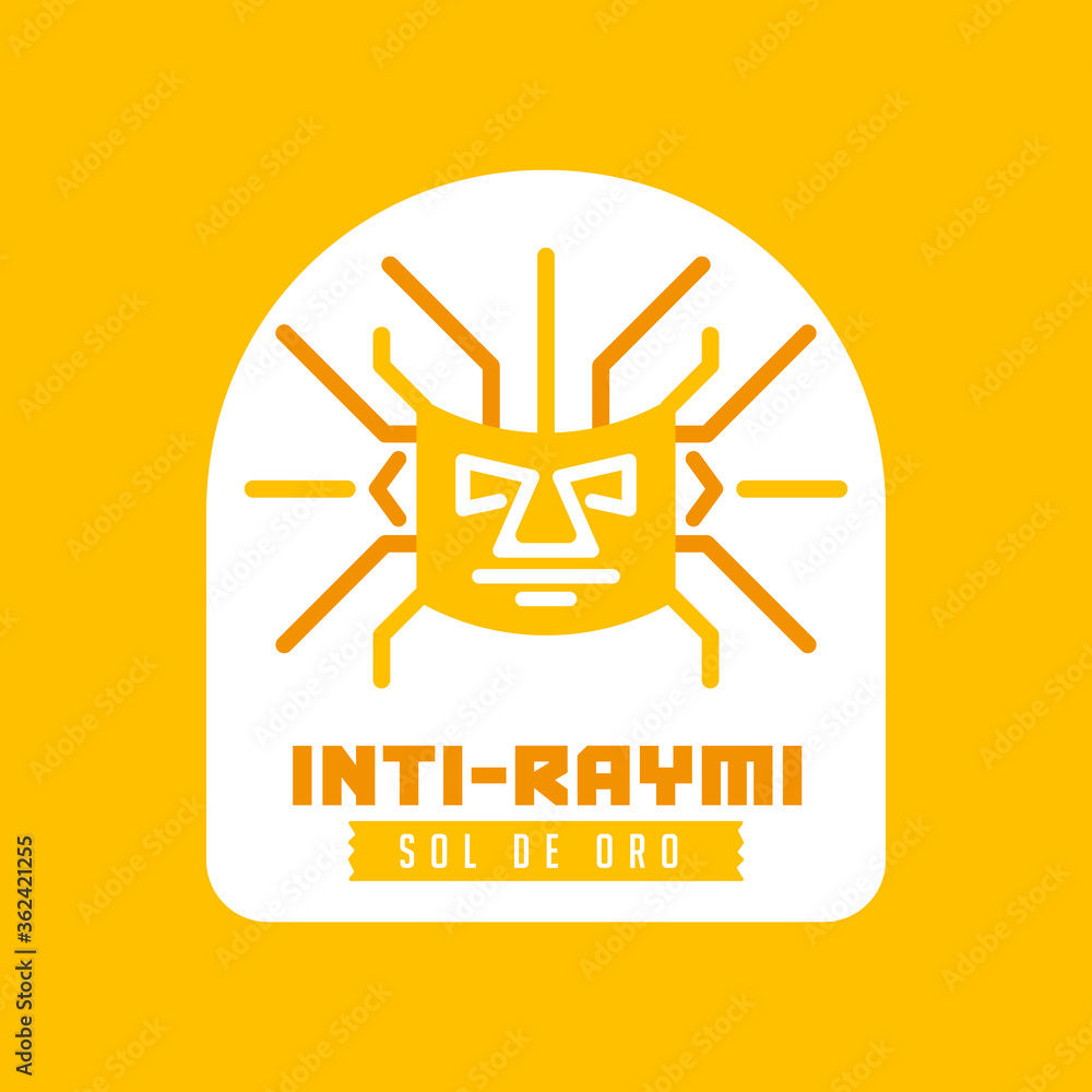 Golden mask. Gold Sun. Inti Raymi Ecuador Peru emblematic symbol of an ...