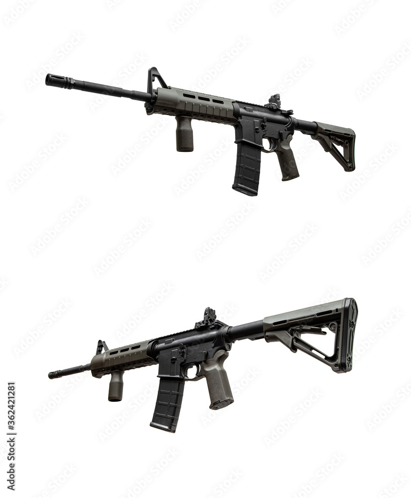 Modern automatic rifle isolated on white. Weapons for police, special ...