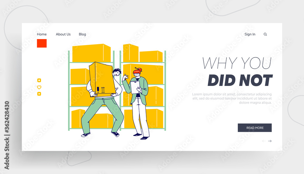 Inventory, Storehouse Distribution Landing Page Template. Manager ...