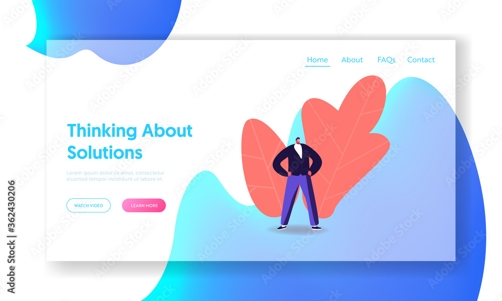 Leader Demonstrate Power Landing Page Template. Easy Problem Solving ...