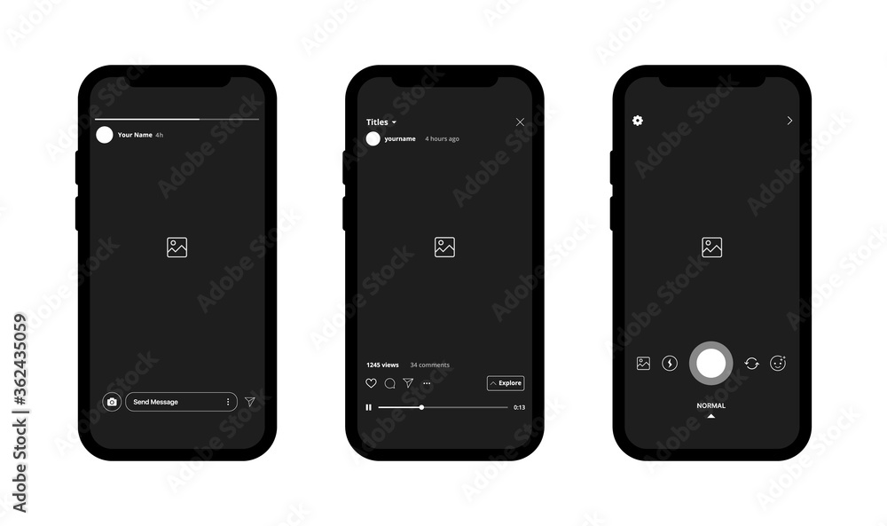 Instagram Interface. Instagram Stories. IGTV. Instagram Camera. Social ...