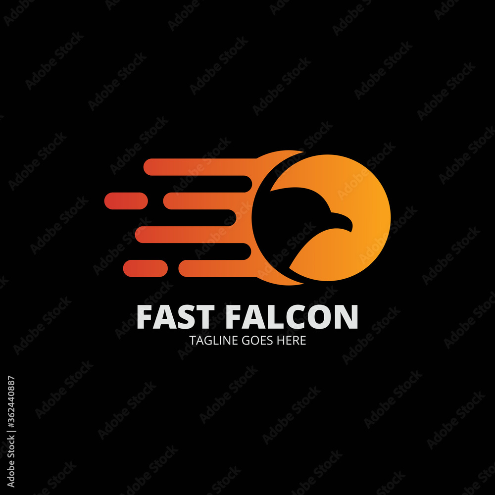 Elegant Fast Falcon logo template vektor. Creative symbol. Emblem ...