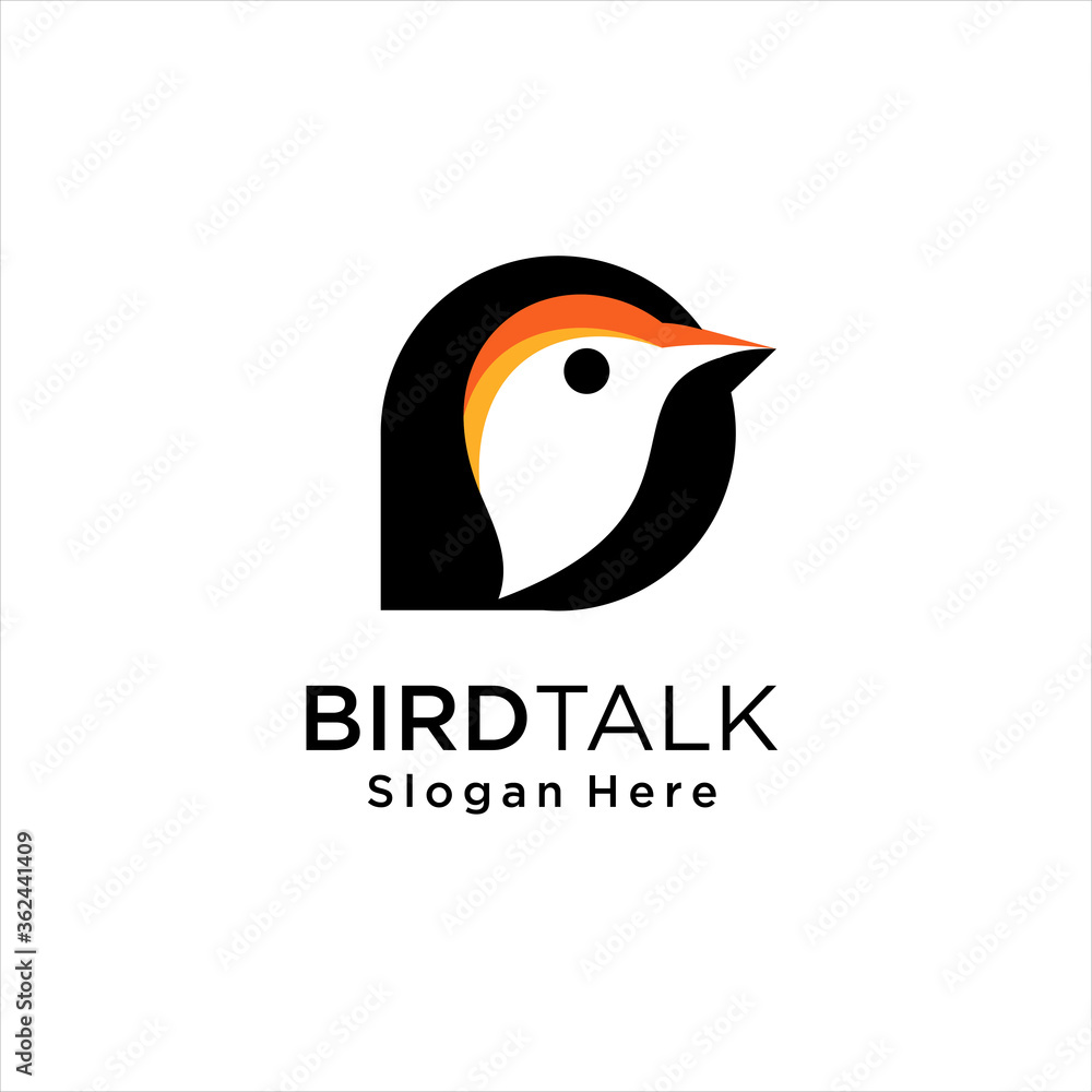 Bird Message Logo Design, Vector, Bird chat logo design sign, Pigeon ...