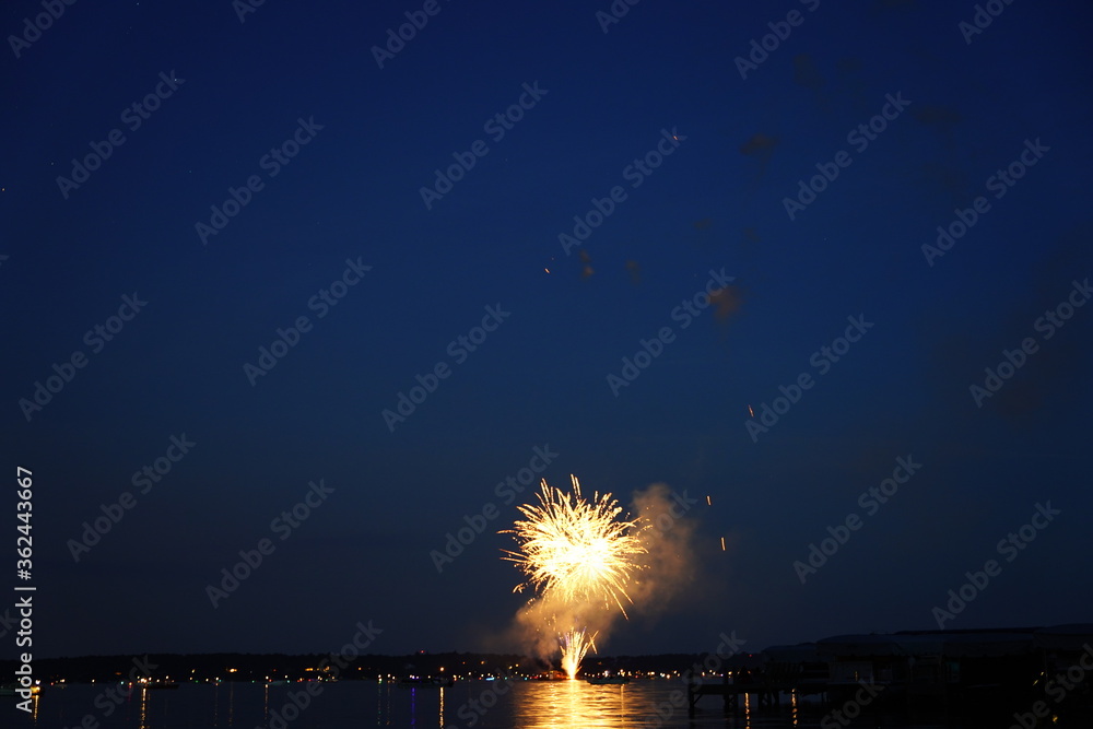 Fireworks being fired off in Wisconsin to celebrate the 4th of July ...