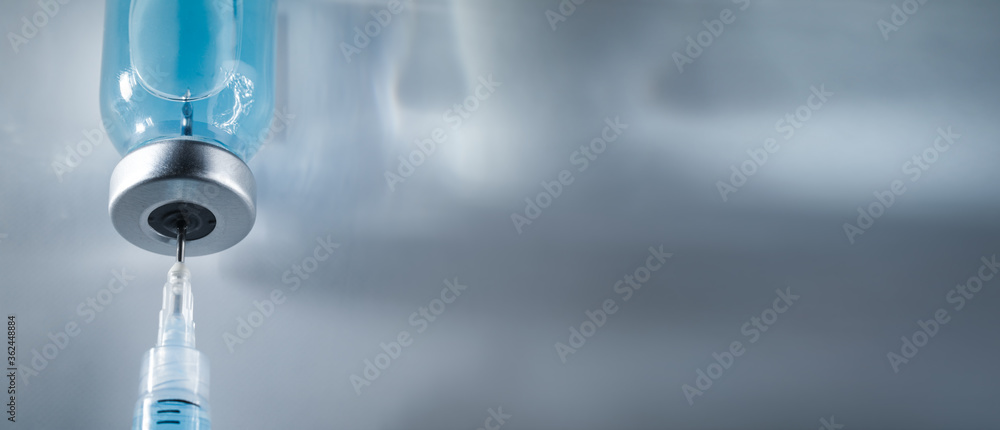 Healthcare and pharmaceutical drugs concept with syringe needle ...