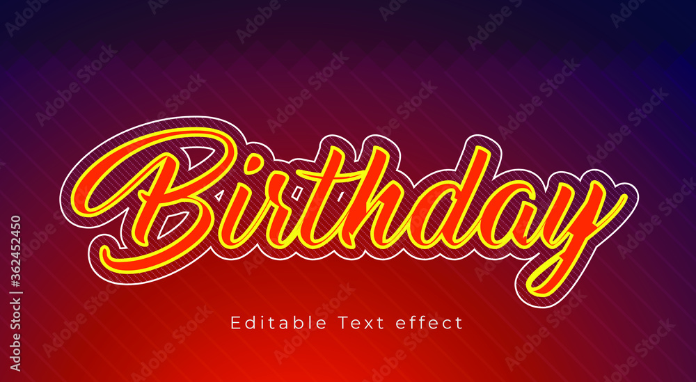 birthday editable vector text effects design. typography layer style ...