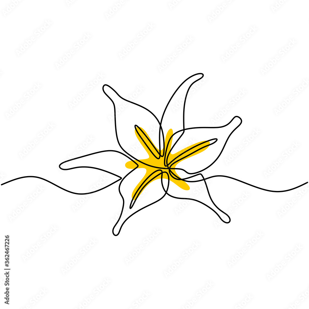Continuous line artwork beautiful flower minimalist design. Flower ...