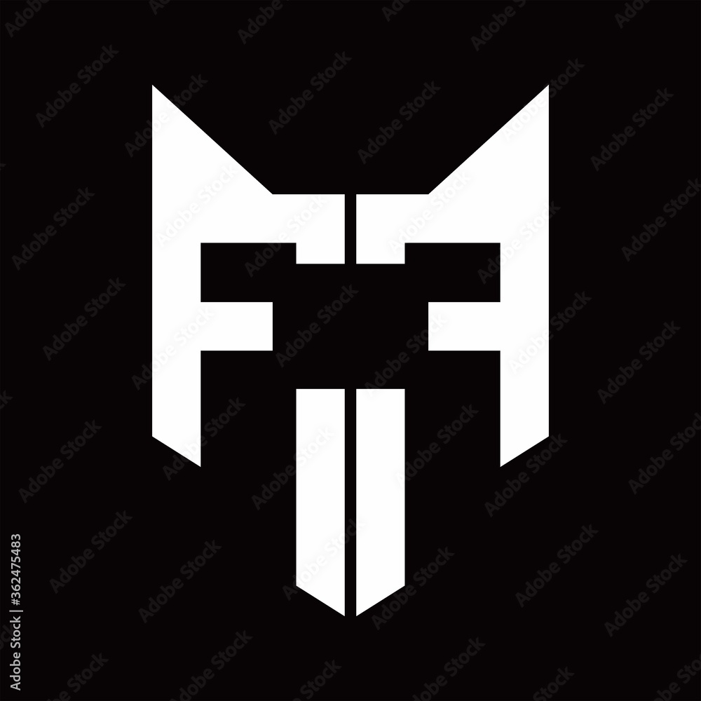 FF Logo monogram with fox head shape design template Stock Vector ...