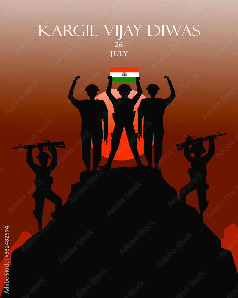 26 july kargil vijay diwas,kargil victory day illustration vector image Stock Vector | Adobe Stock