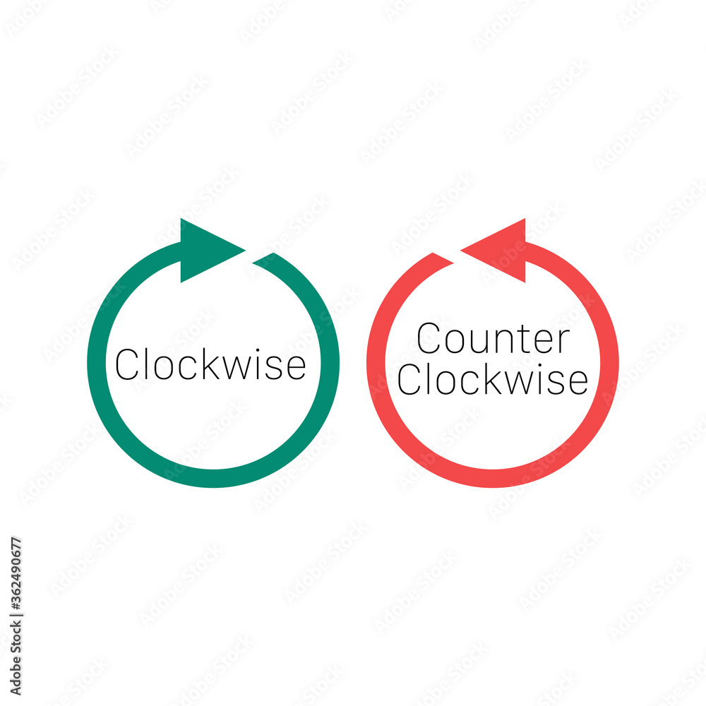 Rotate clockwise and rotate counterclockwise arrows. Stock vector ...