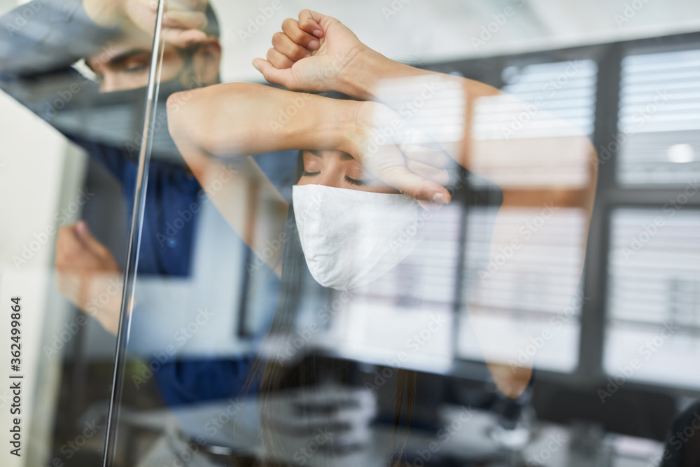Exhausted business people after being fired in the office Stock Photo ...