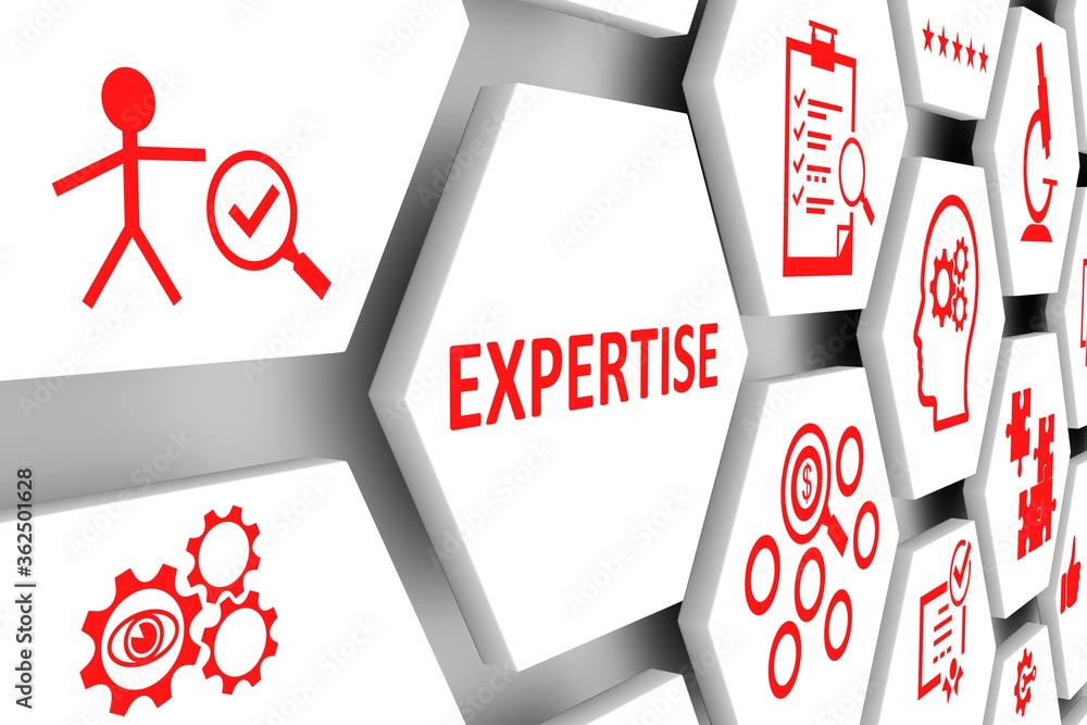 EXPERTISE concept cell background 3d illustration Stock Illustration ...