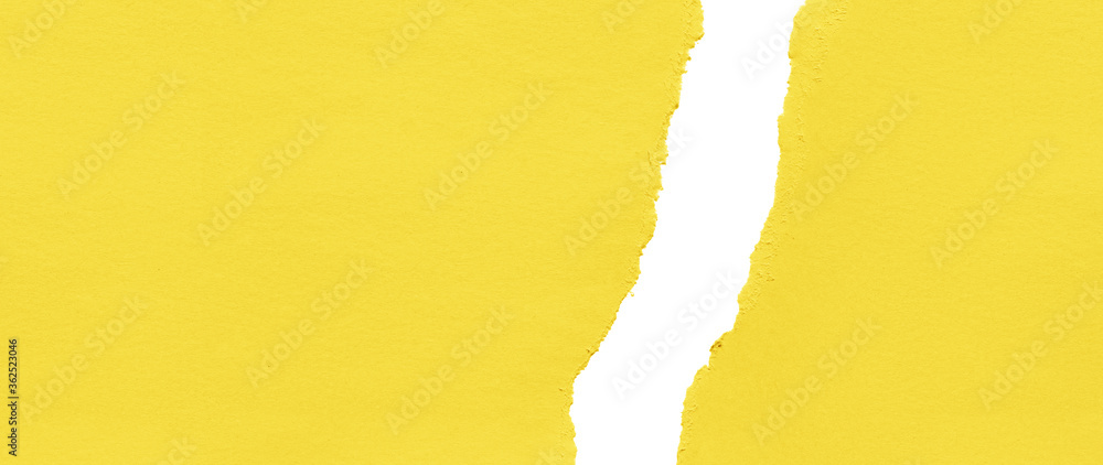 Yellow paper ripped torn texture background. Bright color cardboard ...