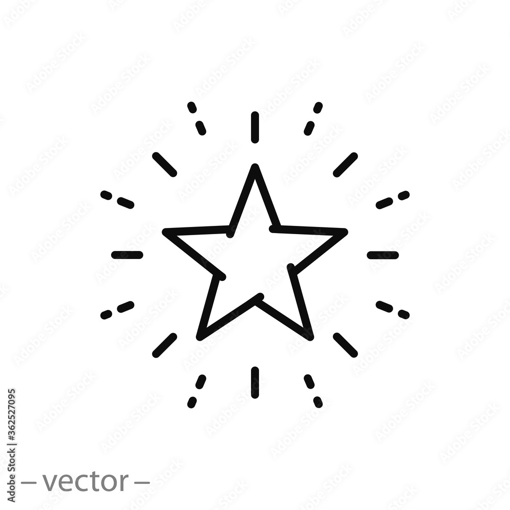 star icon, quality concept, premium rating, thin line web symbol on ...