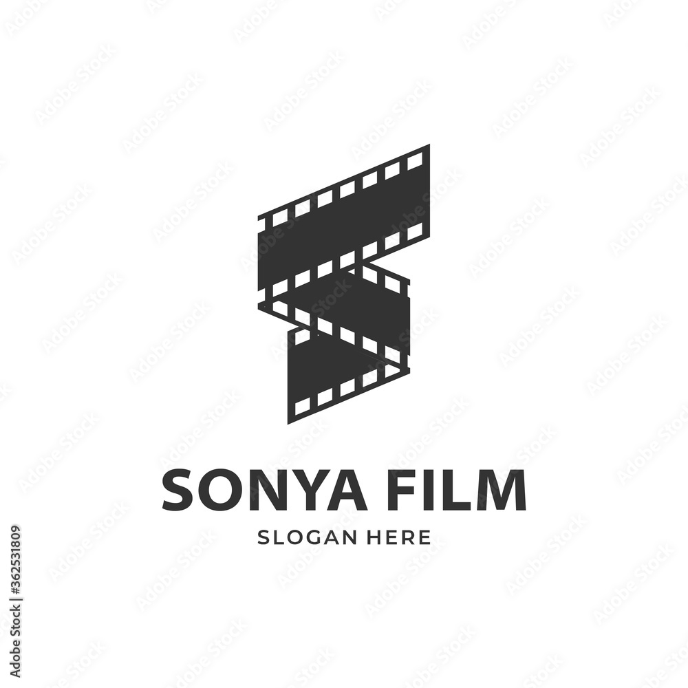 initial s logo concept, film production design template Stock Vector ...