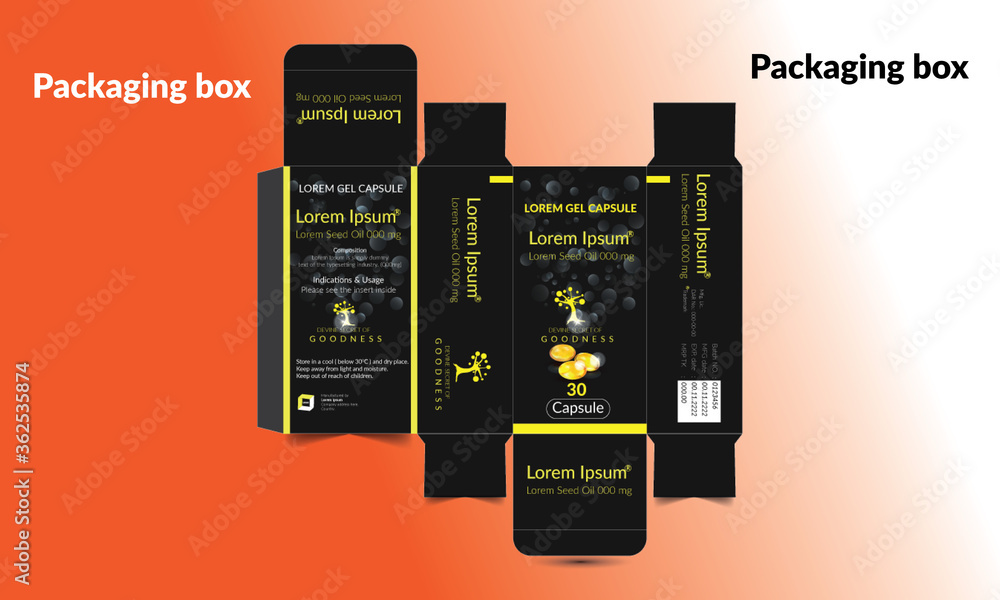 medicine box template, packaging box template, capsule box template ...