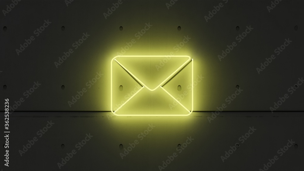 Símbolo correo electrónico amarillo. Stock Illustration | Adobe Stock