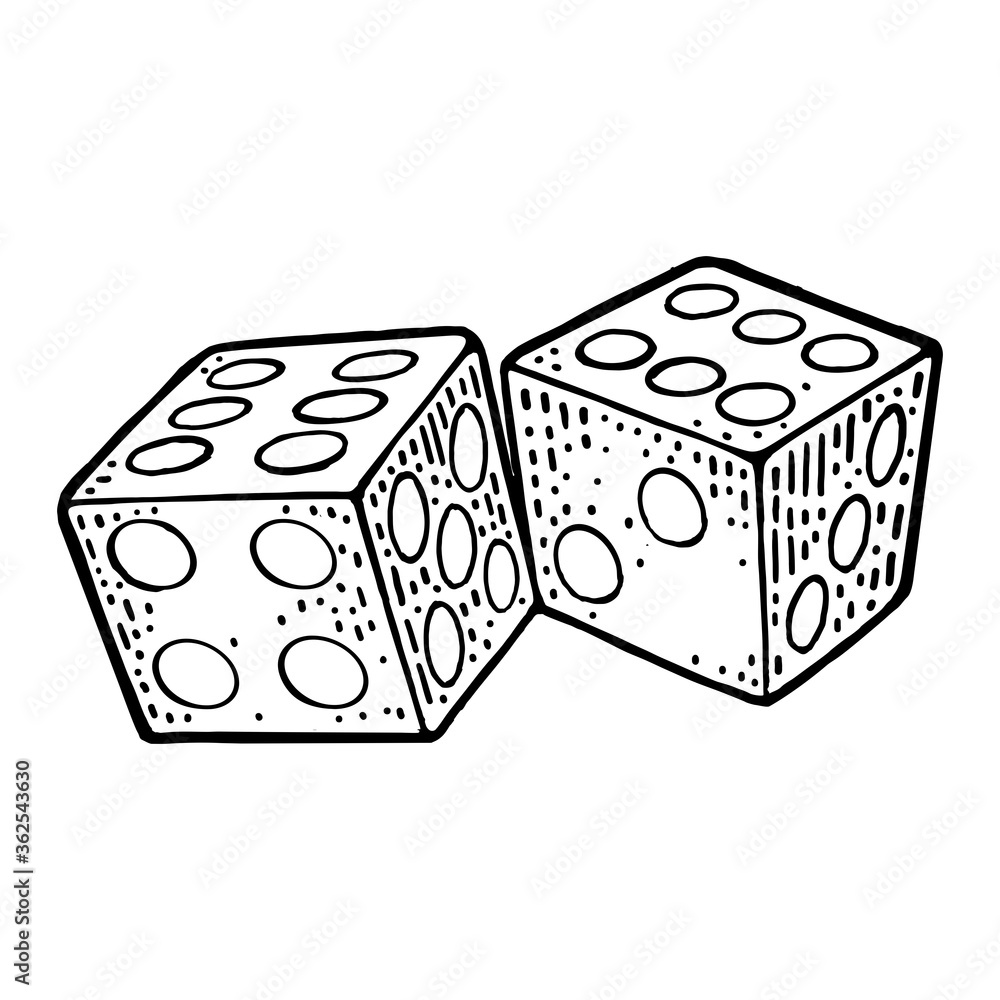 Black And White Of Dice Clipart