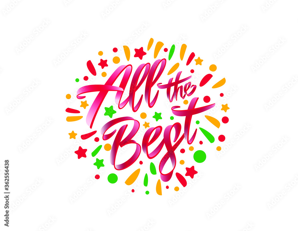 All the best card. Typography, Lettering, Handwritten, vector for ...