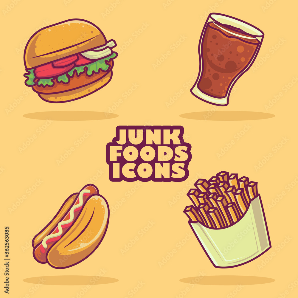 Junk Food Icons Vector Collections . This is a Junk Food Icons Vector ...