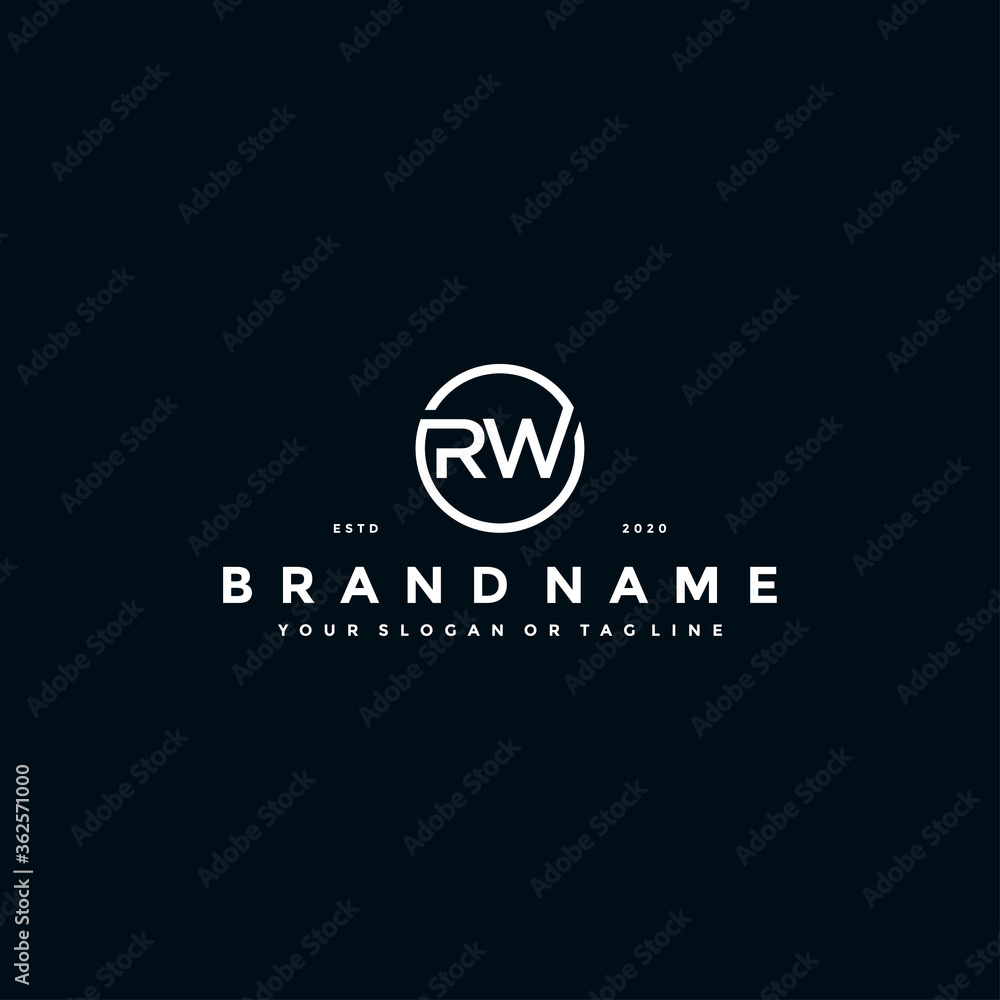 letter RW logo design vector Stock Vector | Adobe Stock