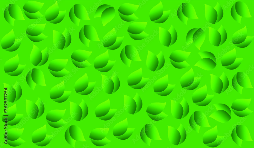 Green abstract background with Leaves Pattern,Green Illustration 3D ...