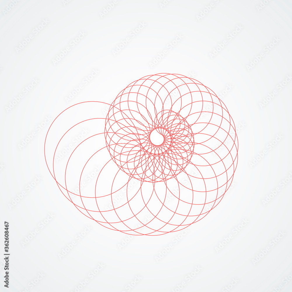 closup snail seashell's spiral.seashell which consists red circles ...