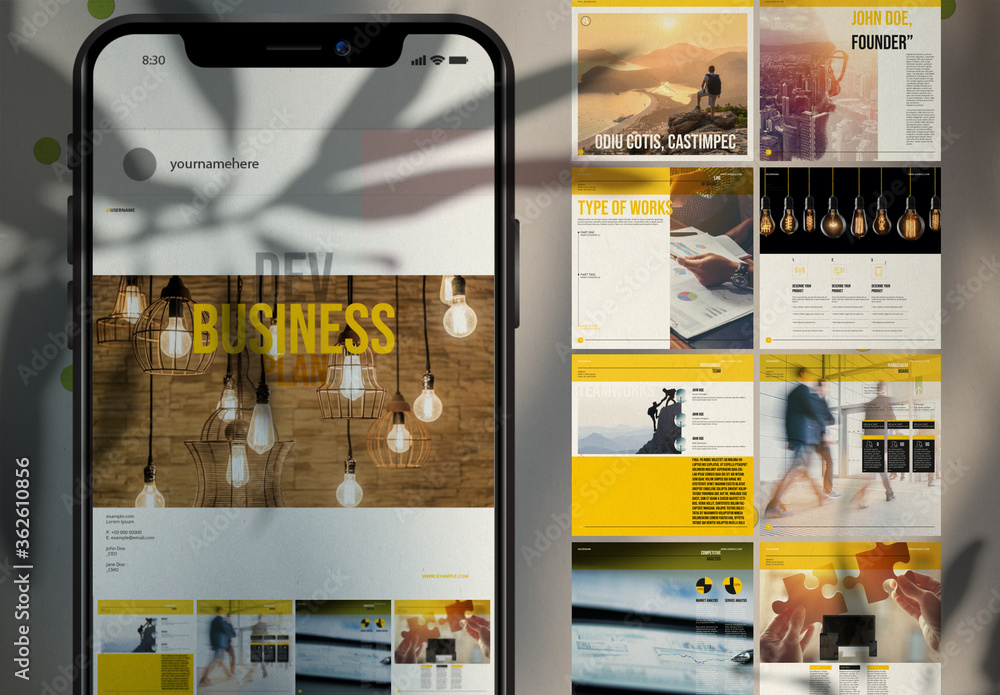 Social Media Business Plan Post Layouts Stock Template | Adobe Stock
