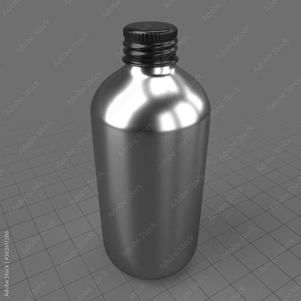 Medium metal bottle Stock 3D asset | Adobe Stock