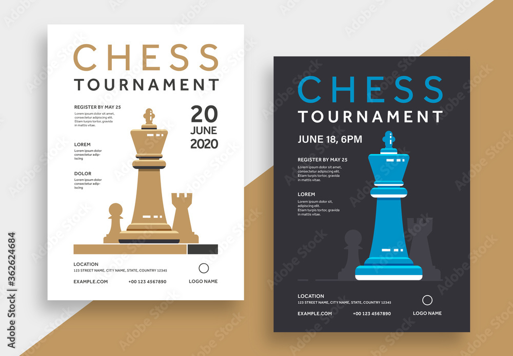 Chess Tournament Poster Layout Stock Template | Adobe Stock