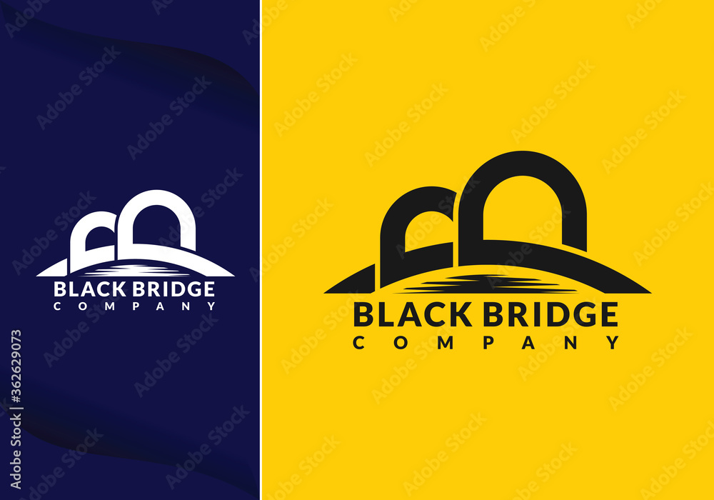 Pictography letter b logo design in a shape of bridge. template emblem ...