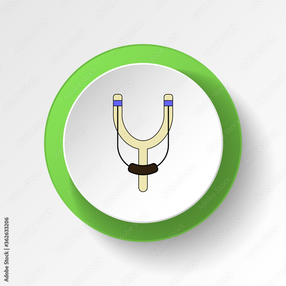 cartoon slingshot toy colored button icon. Signs and symbols can be ...