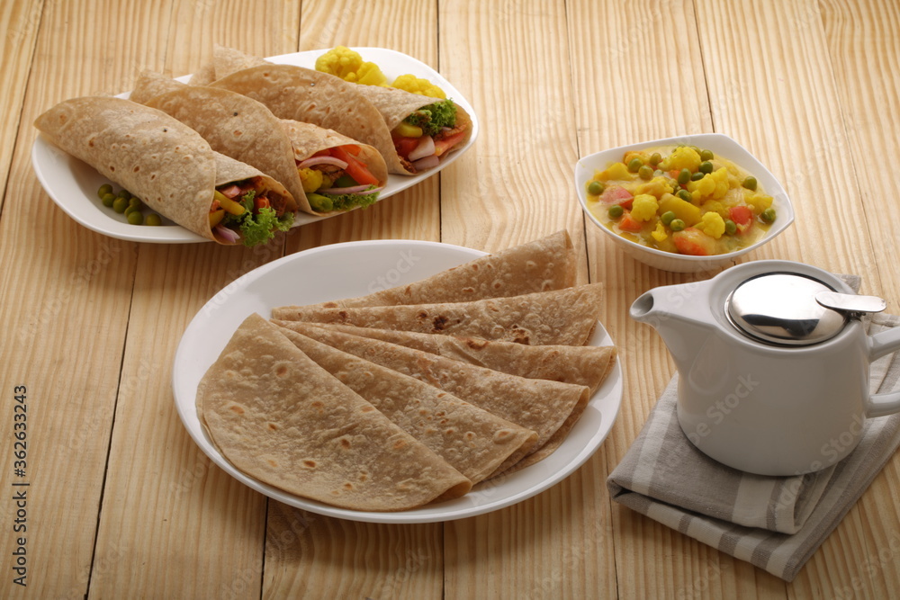 Chapathi_ Indian flat bread Stock Photo | Adobe Stock