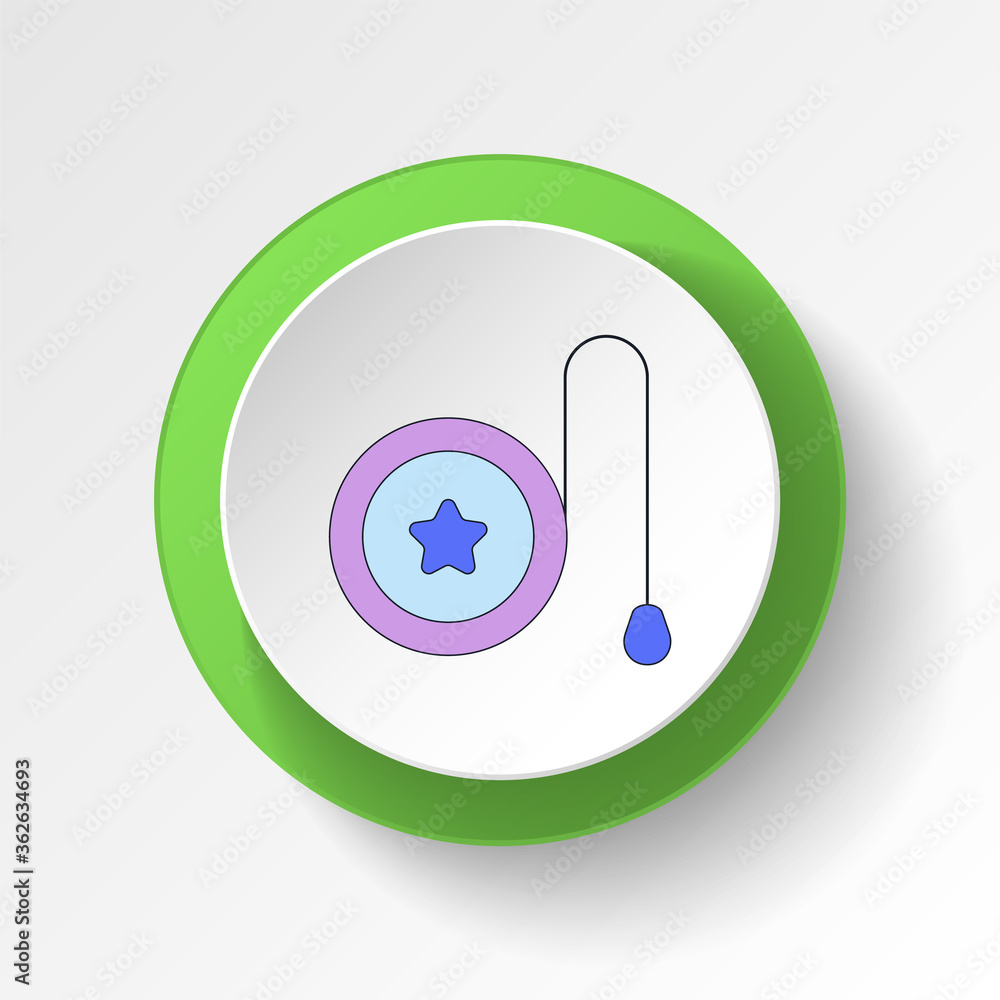 cartoon toy yoyo colored button icon. Signs and symbols can be used for ...