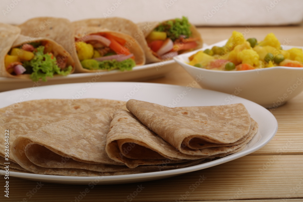 Chapathi_ Indian flat bread Stock Photo | Adobe Stock